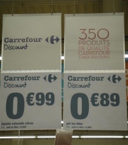 1 + 1 = 2 produits... et ainsi de suite pour Carrefour Discount