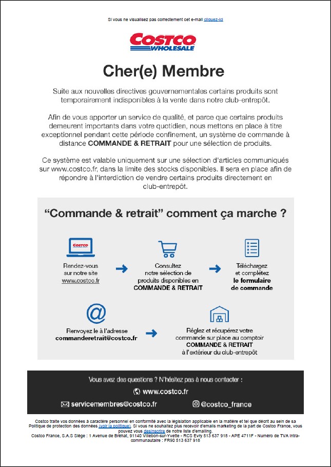 Costco France lance un "Commande & retrait" sur internet